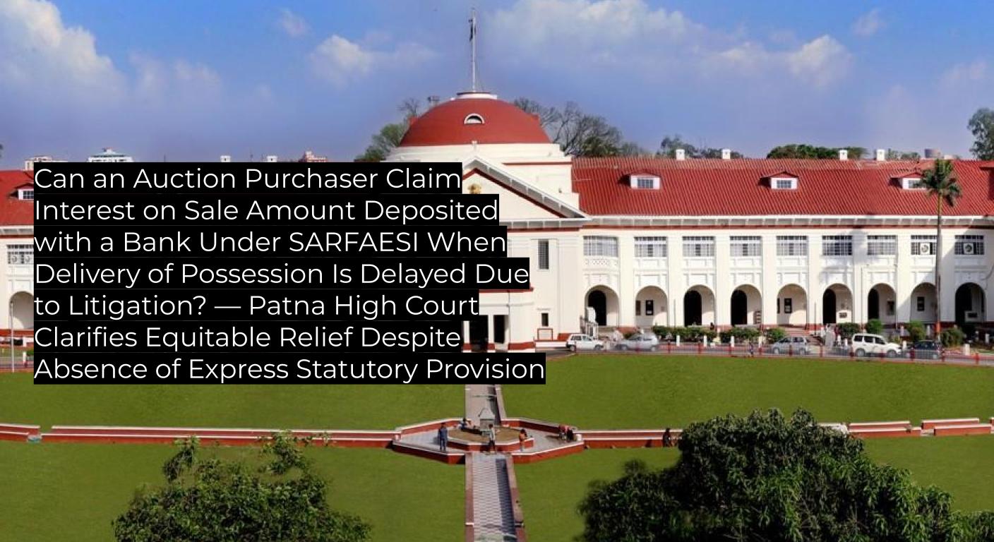 Can an Auction Purchaser Claim Interest on Sale Amount Deposited with a ...